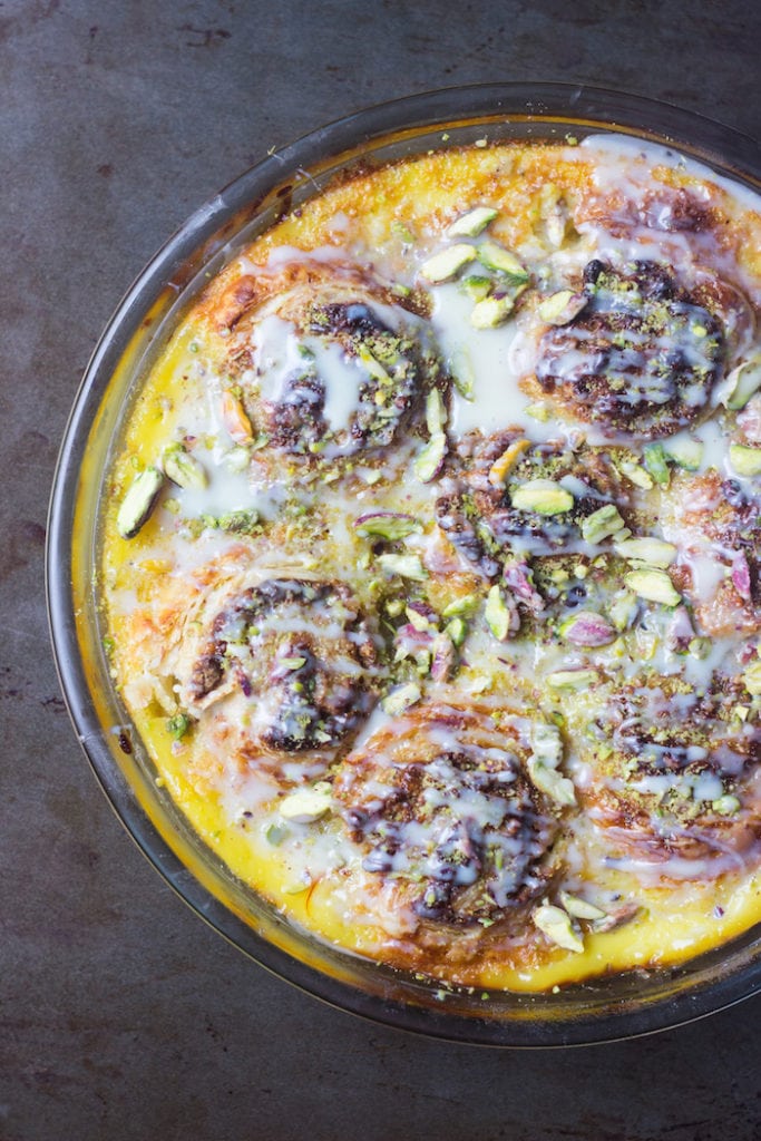 Puff Pastry Pudding | With Condensed milk, custard and Nuts